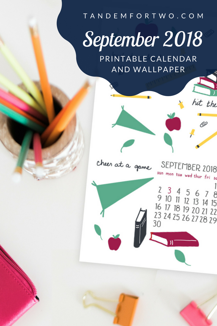 Freebie: September 2018 Calendar – Tandem For Two