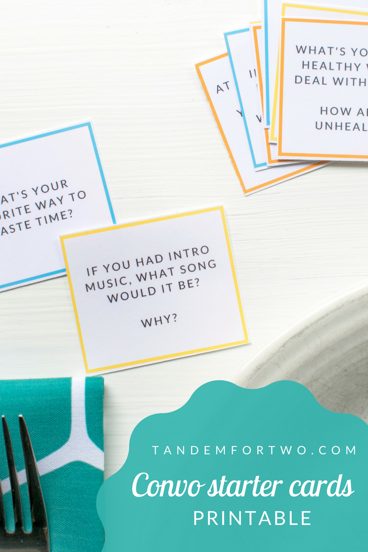 Freebie: Convo Starter Cards Printable – Tandem For Two