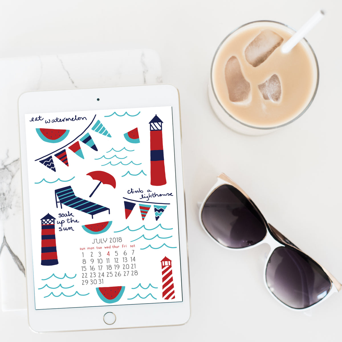 Freebie: July 2018 Calendar – Tandem For Two