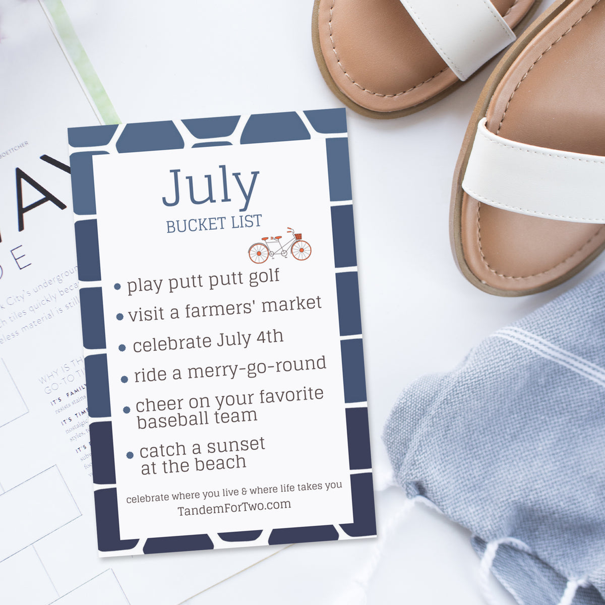 July Bucket List from Tandem For Two