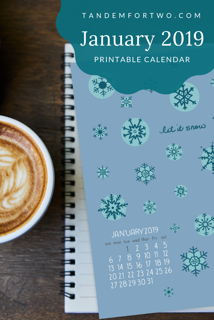 Freebie: January 2019 Calendar – Tandem For Two