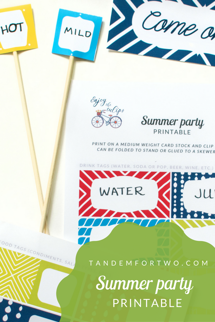 Freebie: Summer Party Printable – Tandem For Two