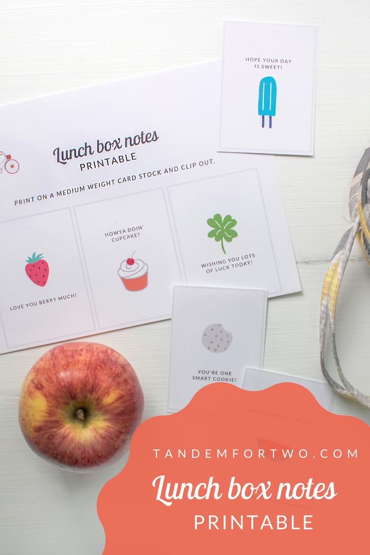 Freebie: Lunch Box Notes Printable – Tandem For Two