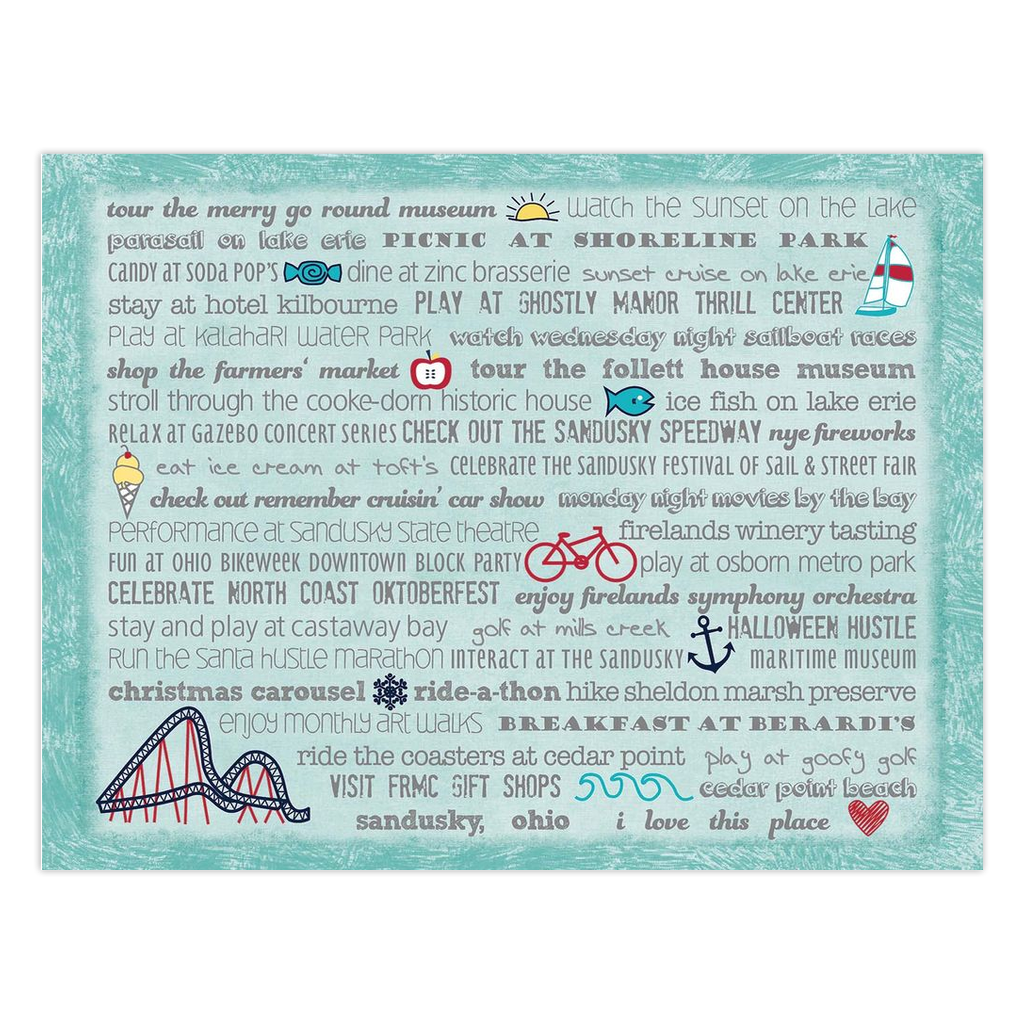 Notecards - Set of 10 Sandusky Bucket List – Tandem For Two